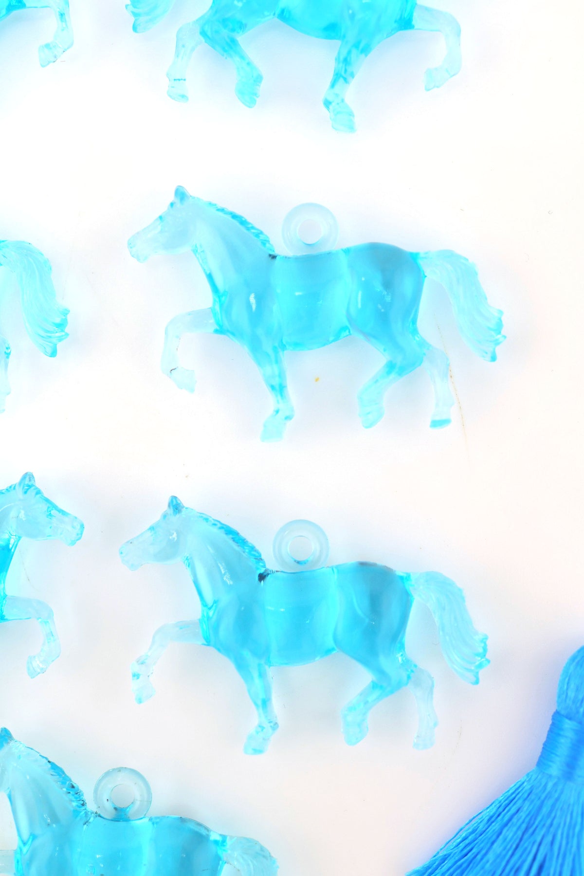 Aqua Translucent German Resin Year of the Horse Charms, 45mm Pendants ...