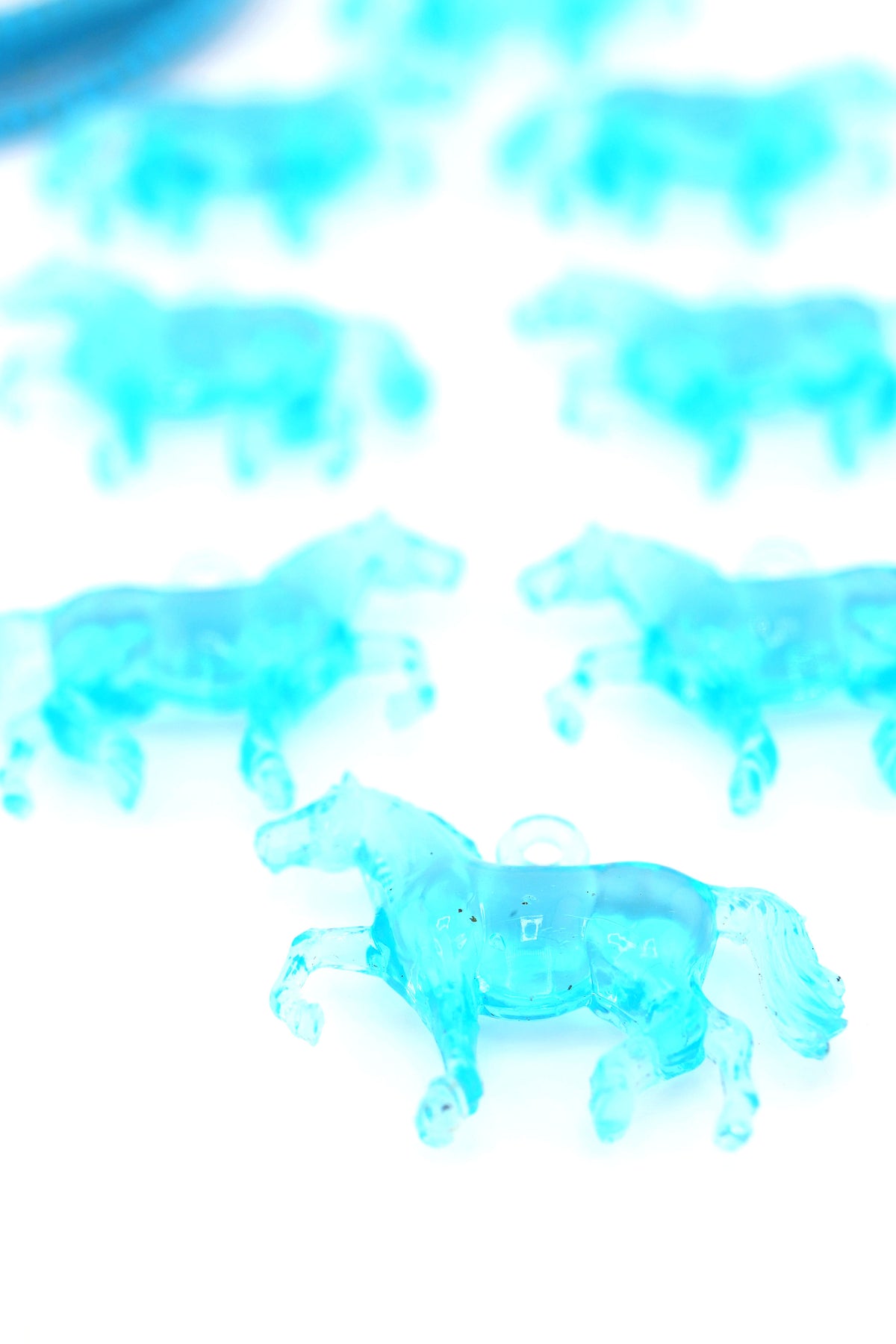 Aqua Translucent German Resin Year of the Horse Charms, 45mm Pendants ...