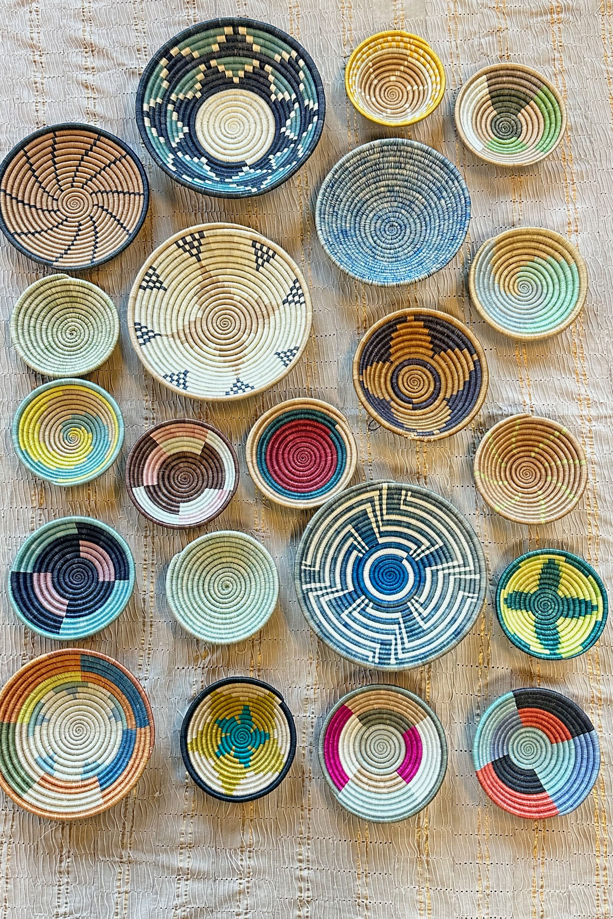 African Baskets, Earthy Neutral Global Decor, from Rwanda, Assorted Si ...