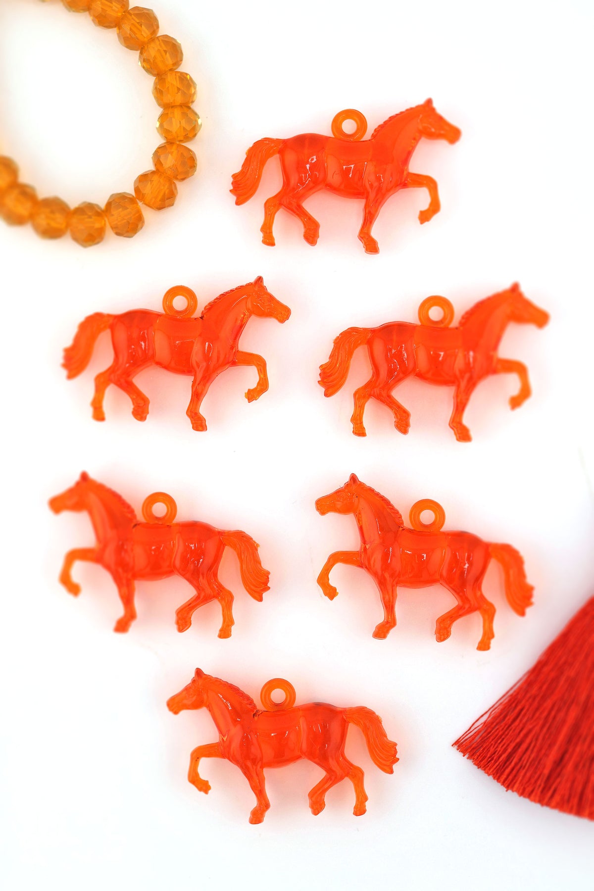 Hyacinth Translucent German Resin Year of the Horse Charms, 45mm Penda ...