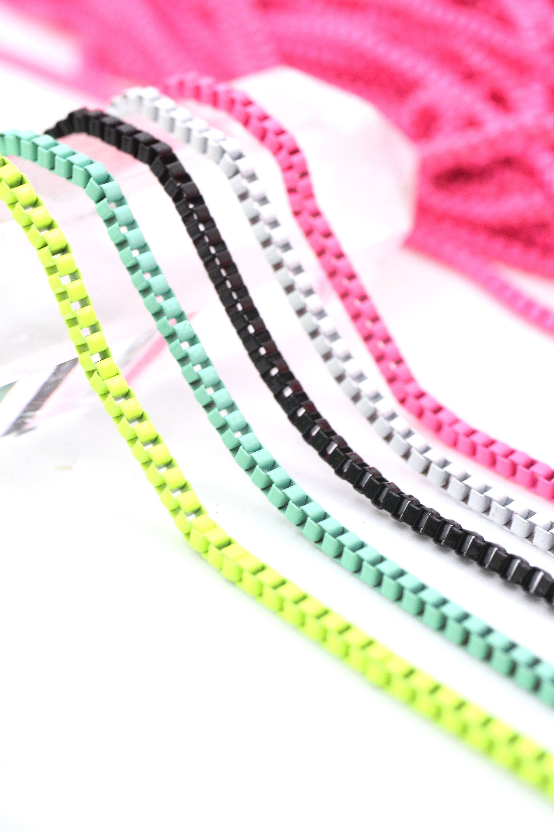 Enamel Box Chain, Square Link Chain By the Yard, DIY Jewelry Findings ...