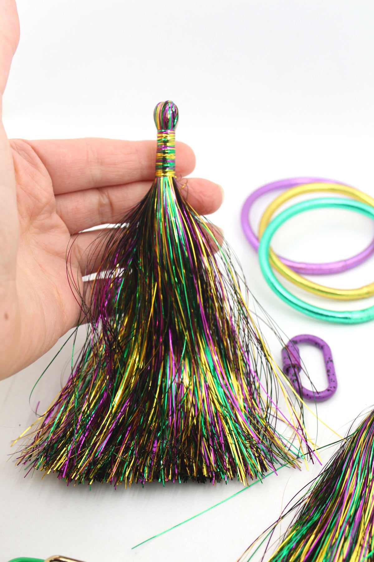 Majorette Marching Boot Tassels, 6.5" Mardi Gras Tinsel Tassels, 1 pc ...