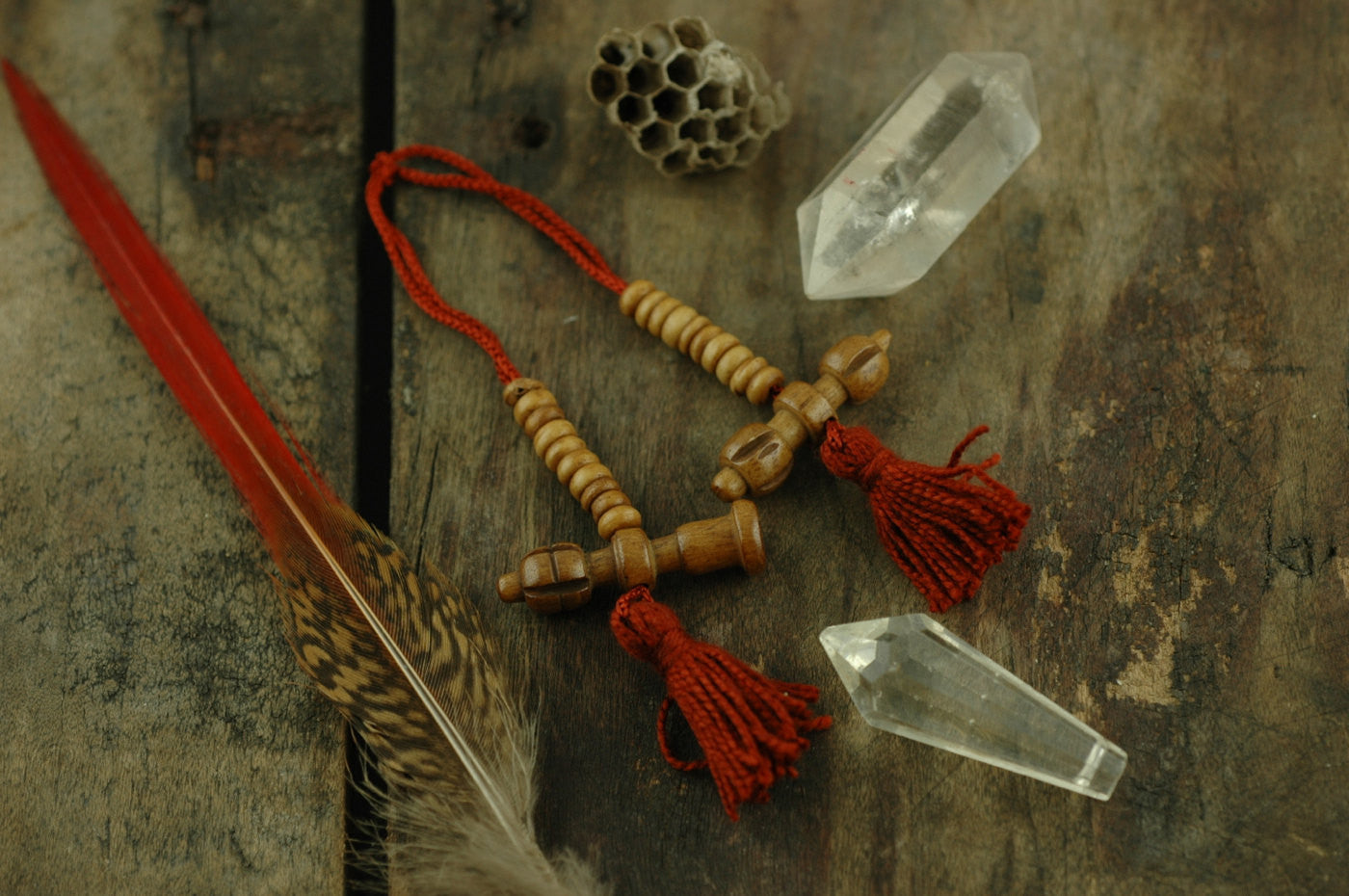 Count Your Mantras: Red Tasseled Mala Counters, Prayer Beads, Dorje, B ...